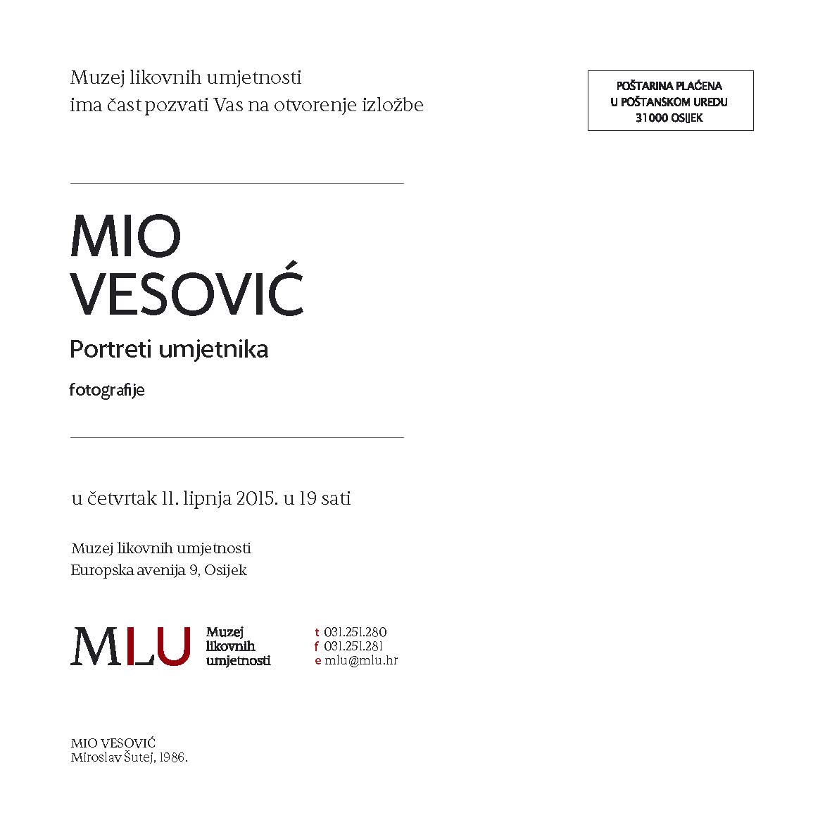 Muzej likovnih umjetnosti - Mio Vesović - Muzejska Udruga Istočne Hrvatske